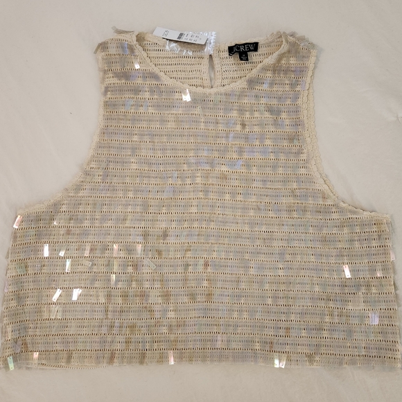 J. Crew | Tops | Nwt J Crew Crochet Sequin Tank Top Shirt Sleeveless 2x ...